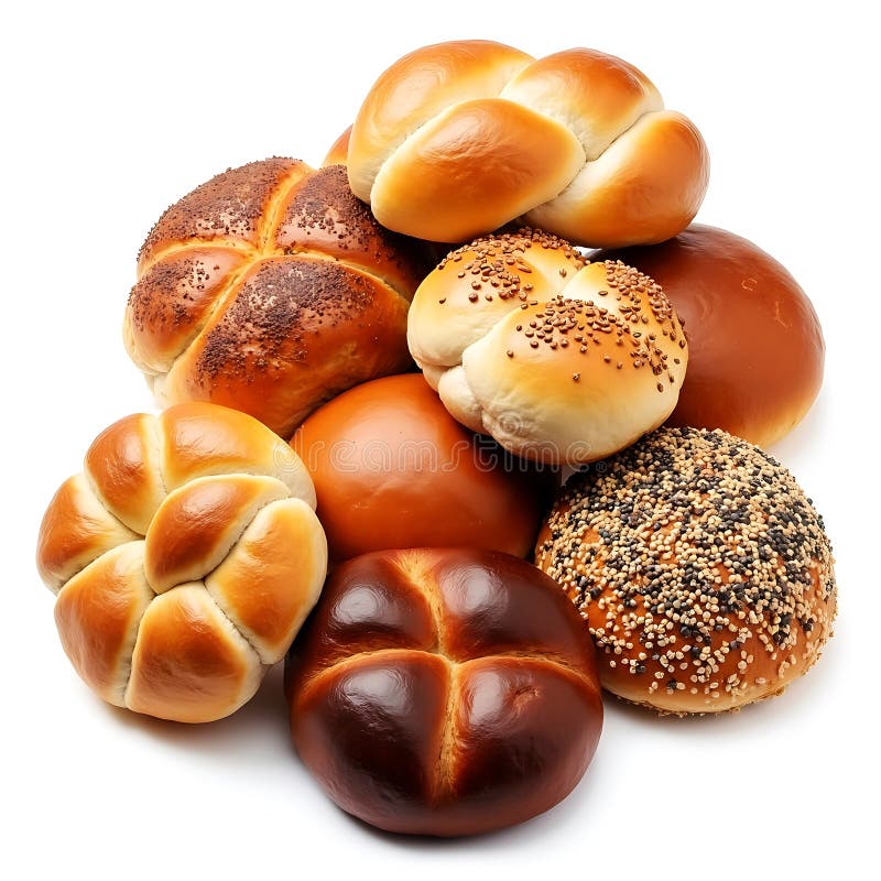 Assorted Fresh Bread Rolls Artisan Bakery Selection Image Stock Illustration - Illustration of ...