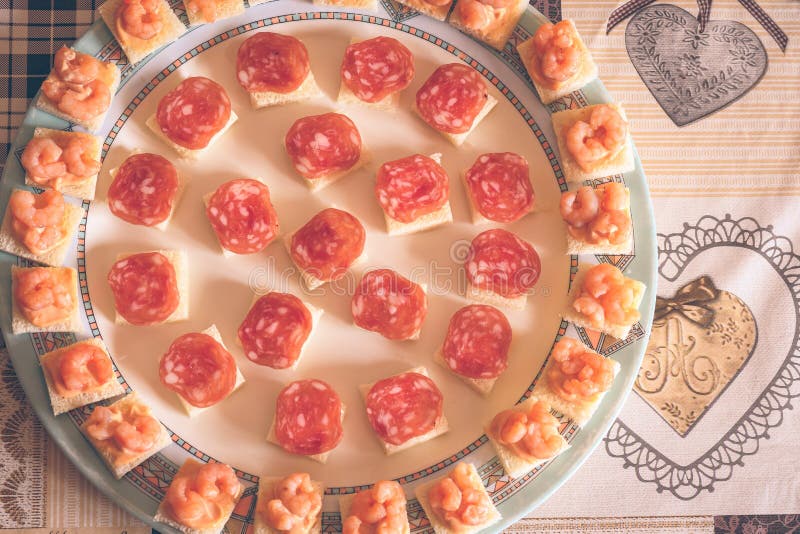 Assorted Fresh Canapes Appetizers Stock Image - Image of sauce ...