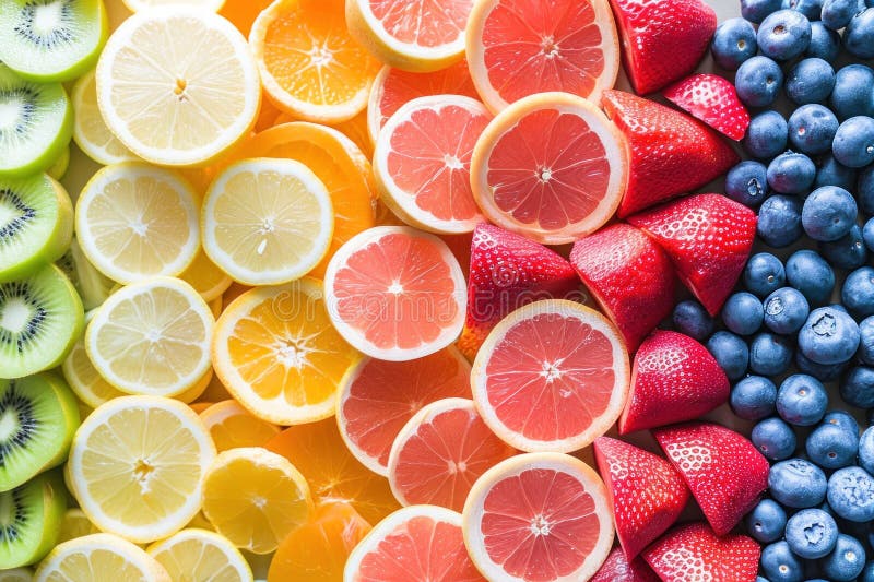 Assorted Fresh Citrus Fruit Slices Stock Illustration - Illustration of ...