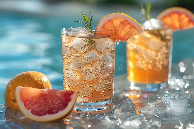 Assorted Fresh Coctails at the Poolside Outdoors, Nobody Stock Photo ...
