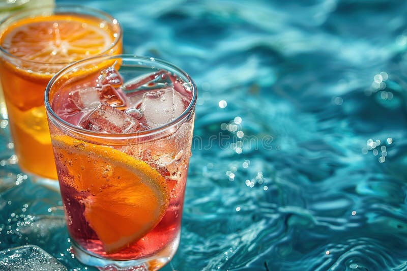 Assorted Fresh Coctails at the Poolside Outdoors, Nobody Stock Photo ...