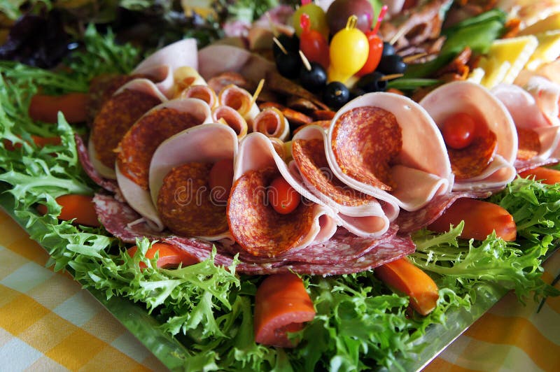 Assorted Fresh Cold Cut Platter Stock Photo - Image of diet, dinner ...