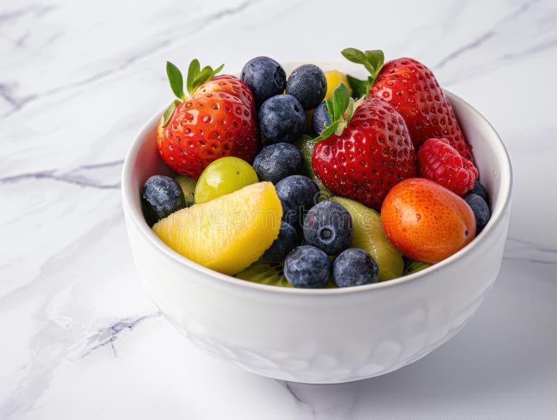 Assorted Fresh Fruit in a Bowl Stock Illustration - Illustration of ...