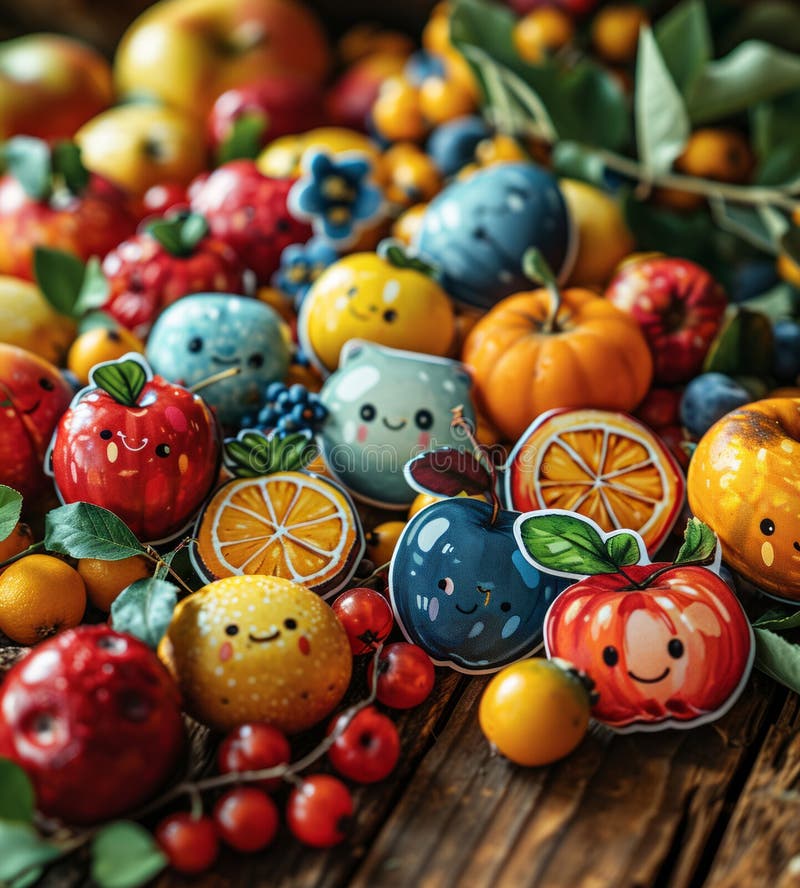 Assorted Fresh Fruit Display on Table for Healthy Snack or Meal. Stock ...