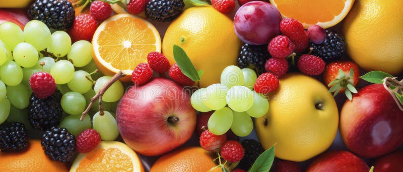 Assorted Fresh Fruit Displayed on Table for Healthy Snacking Stock ...