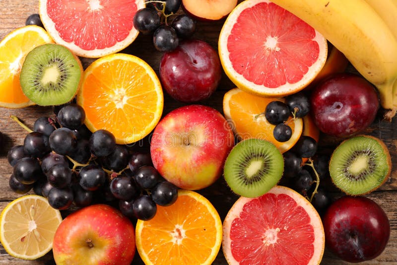 Assorted fresh fruits stock image. Image of composition - 131999115