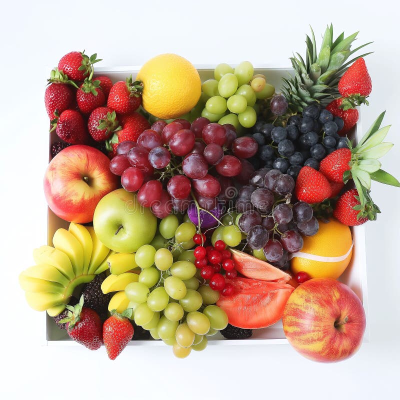 Assorted Fresh Fruits in a Box Stock Photo - Image of antioxidant, food ...