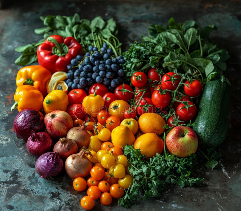 Delicious Assortment Various Colorful Fruits Displayed Together Stock ...
