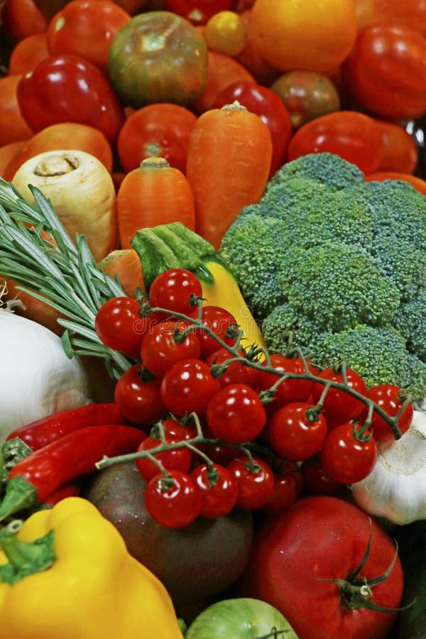 Assorted Fresh Garden Vegetables in Close Up Stock Image - Image of ...