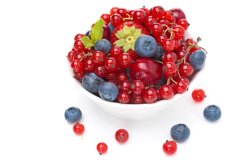 Assorted Fresh Seasonal Berries in a Bowl Isolated, Close-up Stock ... Assorted Fresh Seasonal Berries in a Bowl Isolated, Close-up Stock ...