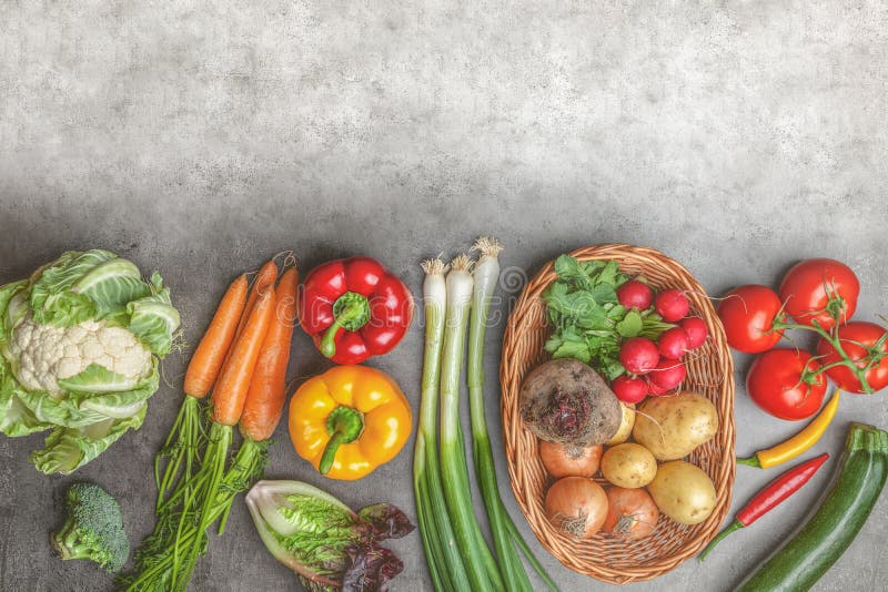 Assorted Fresh Vegetables for Vegetarianism and Healthy Living. Stock ...