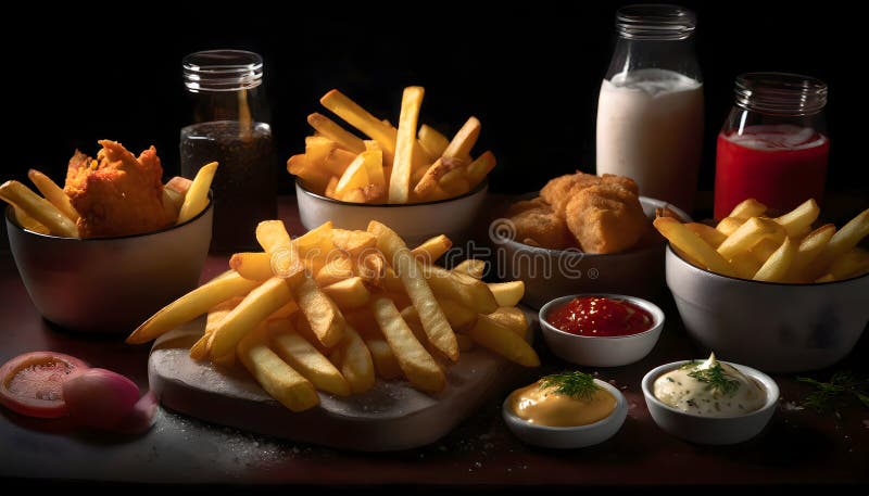 Assorted Fried Chicken, Food Photography Stock Illustration ...
