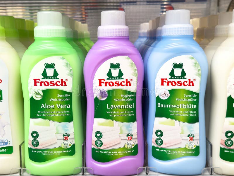 Assorted Frosch Liquid Detergents on Store Shelf Display Editorial ...