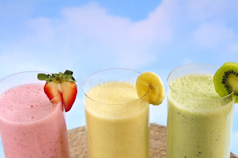Assorted fruit smoothies stock photo. Image of milkshakes - 5393064