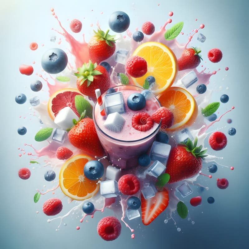 Assorted Fruit Smoothies with Ingredients, Premium AI-Generated Images ...