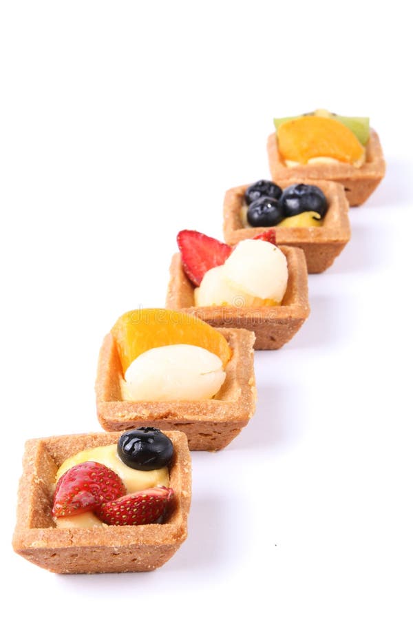 Assorted Fruit Tarts Isolated on White - Series 3 Stock Image - Image ...