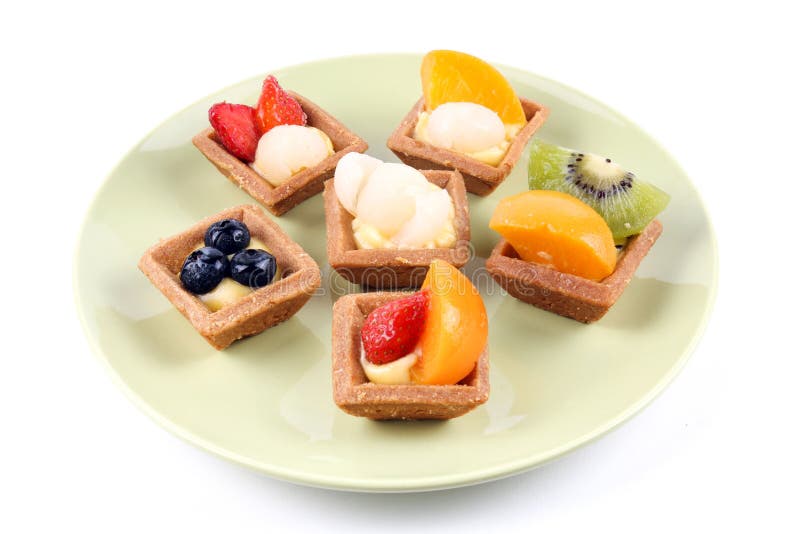 Assorted Fruit Tarts on Round Plate - Series 2 Stock Photo - Image of ...