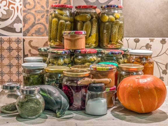 Assorted Fruit and Vegetable Preserves Stock Image - Image of homemade ...