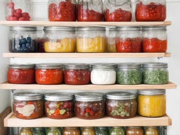 Assorted Fruit and Vegetable Preserves Stock Illustration ...