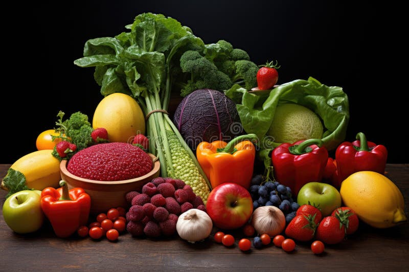 Assorted Fruits and Vegetables on Table, a Colorful and Healthy ...