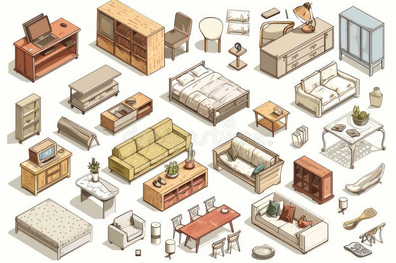 Assorted Furniture Items Displayed Together. Perfect for Interior ...