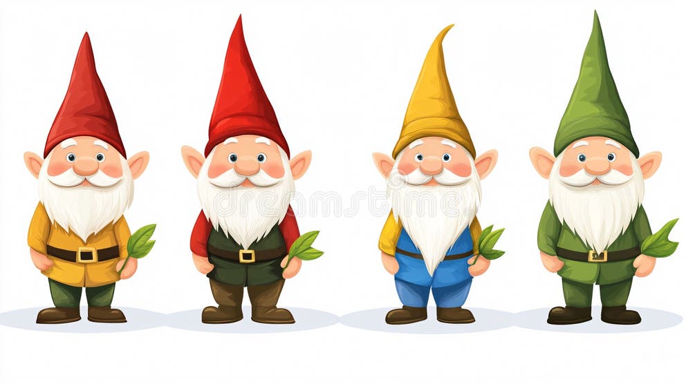 Assorted Garden Gnomes Collection Isolated on Transparent Background ...