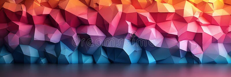 Assorted Geometric Shapes Form a Vibrant and Eye-catching Wall Stock ...