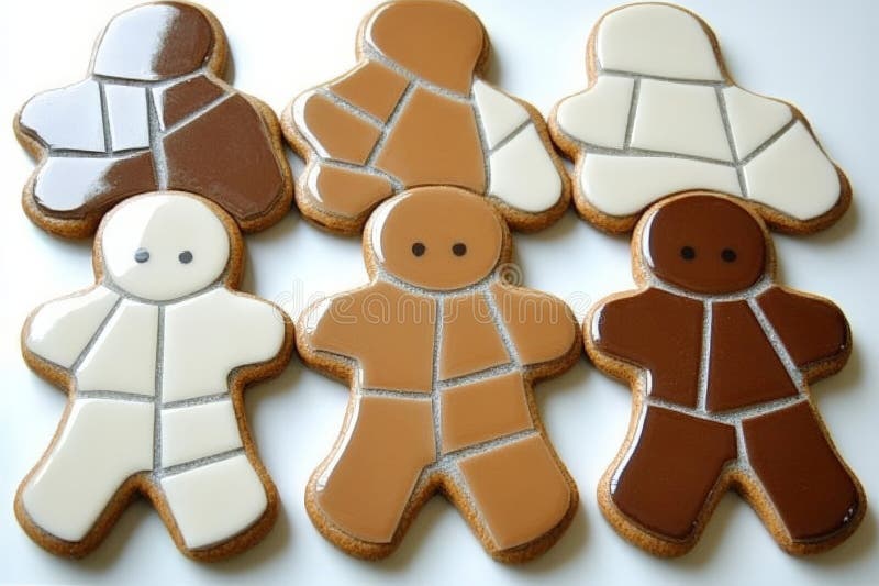 Assorted Gingerbread Cookies with Different Icing Designs Styled in ...