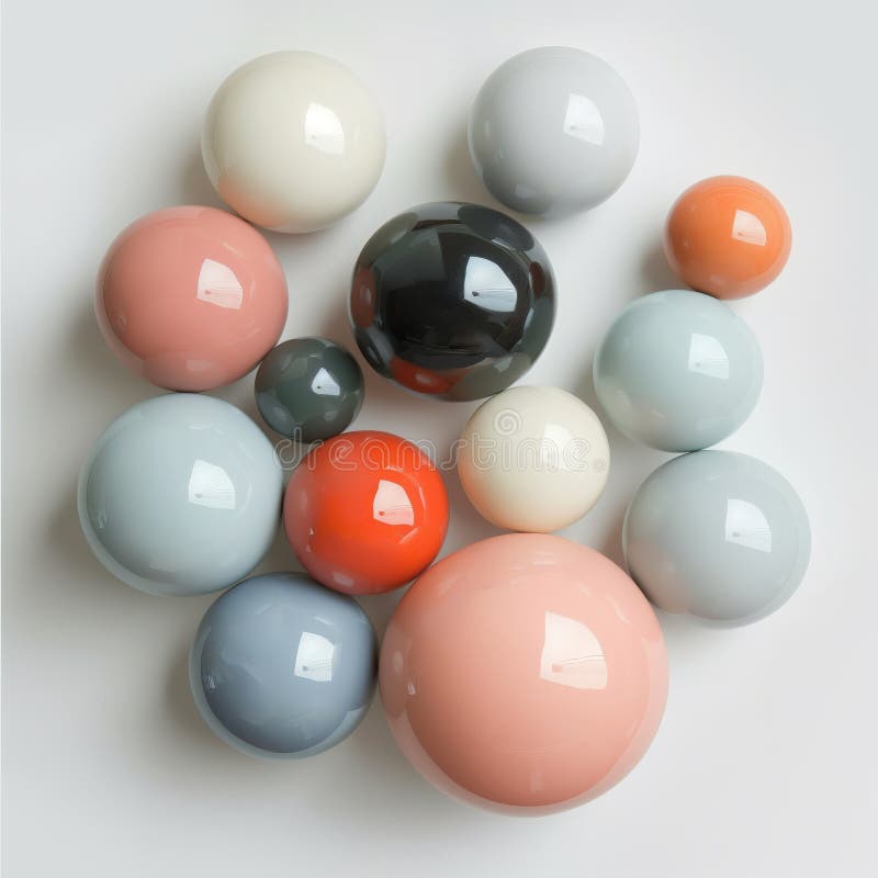 Assorted Glossy Spheres on Neutral Background Stock Image - Image of ...