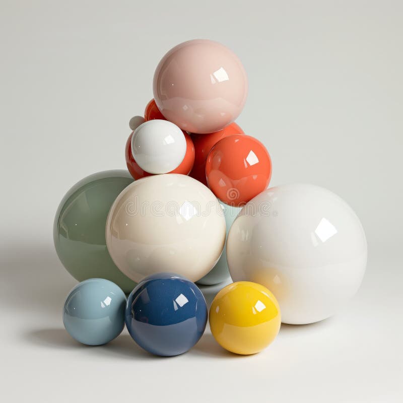 Assorted Glossy Spheres Piled Up Stock Photo - Image of arrangement ...
