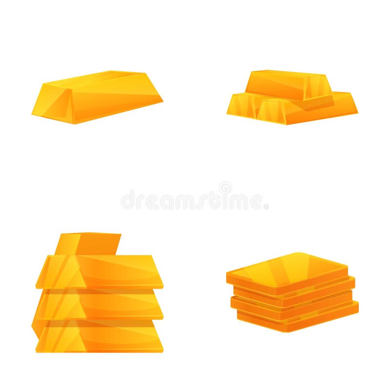 Assorted Gold Bars Vector Set Stock Vector - Illustration of precious ...