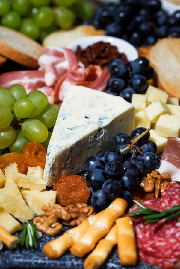 Assorted Gourmet Cheeses and Meats Stock Image - Image of cheese ...