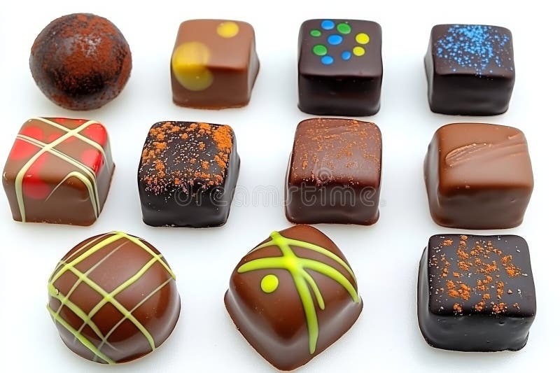 Assorted Gourmet Chocolate Collection Stock Illustration - Illustration ...