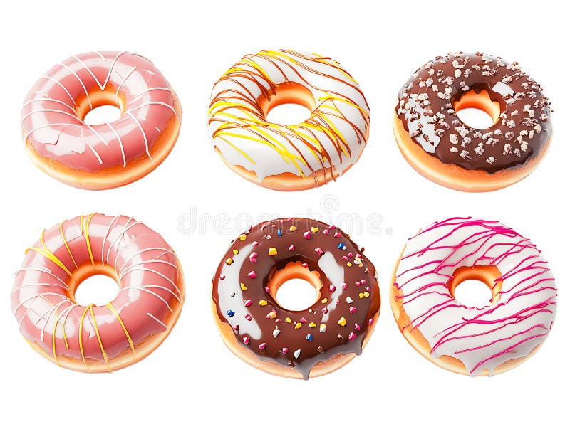 Assorted Gourmet Donuts, Ai Generated Stock Photo - Illustration of ...