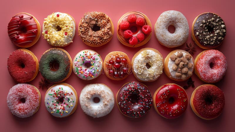Assorted Gourmet Donuts AI Generated Stock Illustration - Illustration ...
