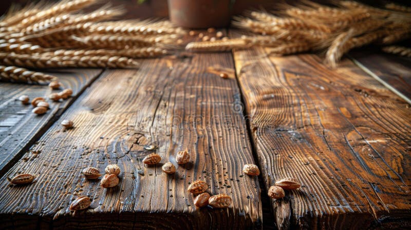 A Heap of Grain on a Wooden Table Stock Image - Image of produce ...