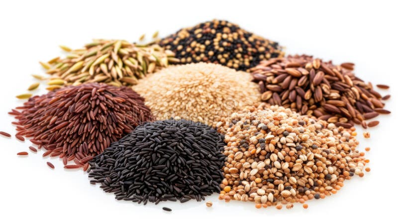 Assorted Grains and Seeds Variety Stock Illustration - Illustration of ...
