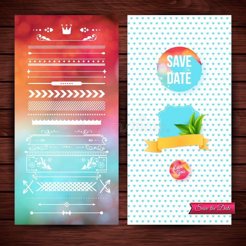 Assorted Graphic Borders and Save the Date Banner Stock Vector ...