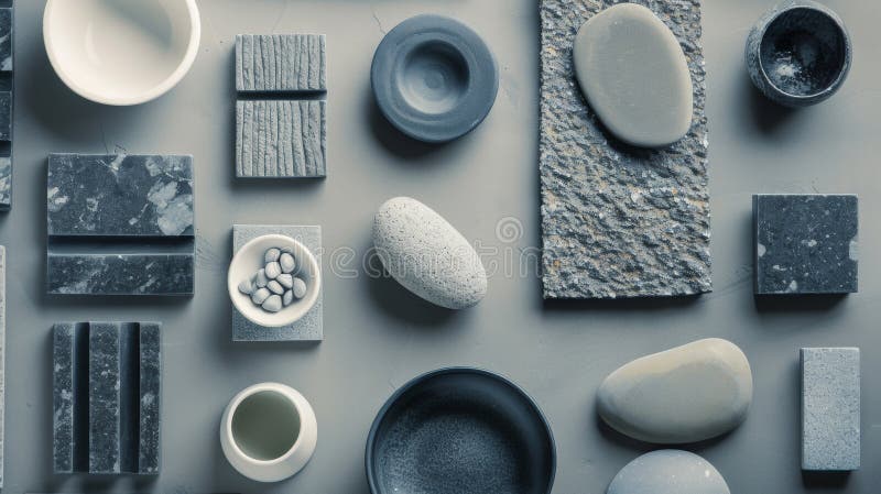 Assorted Grey Stone Textures and Objects Stock Photo - Image of ...