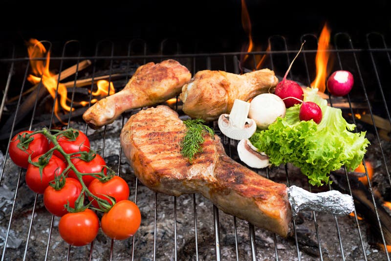 Assorted grilled meat stock photo. Image of meal, grilled - 70830480