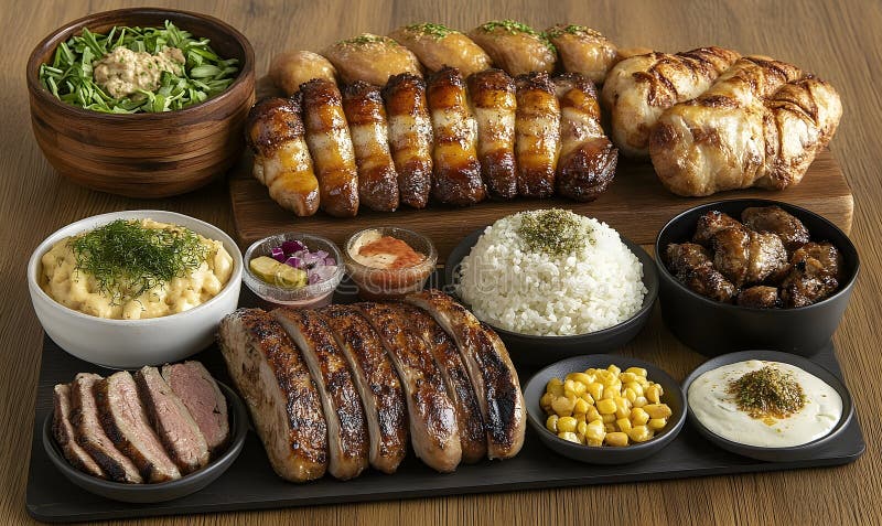 Ultimate Meat Lover S Feast Stock Illustration - Illustration of ...