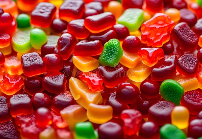 Assorted gummy candies stock illustration. Illustration of sweet ...