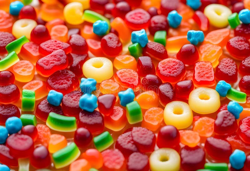 Assorted gummy candies stock illustration. Illustration of sweets ...
