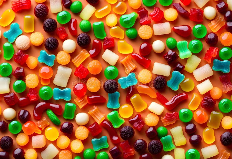 Assorted gummy candies stock illustration. Illustration of confection ...