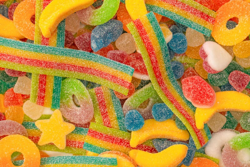 Assorted Gummy Candies. Jelly Sweets Stock Photo - Image of mixed ...
