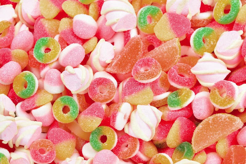 Assorted Gummy Candies. Top View Stock Image - Image of marshmallow ...