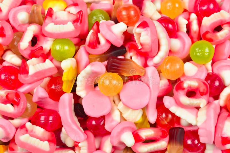 Assorted Gummy Candies. Top View Stock Image - Image of assorted ...
