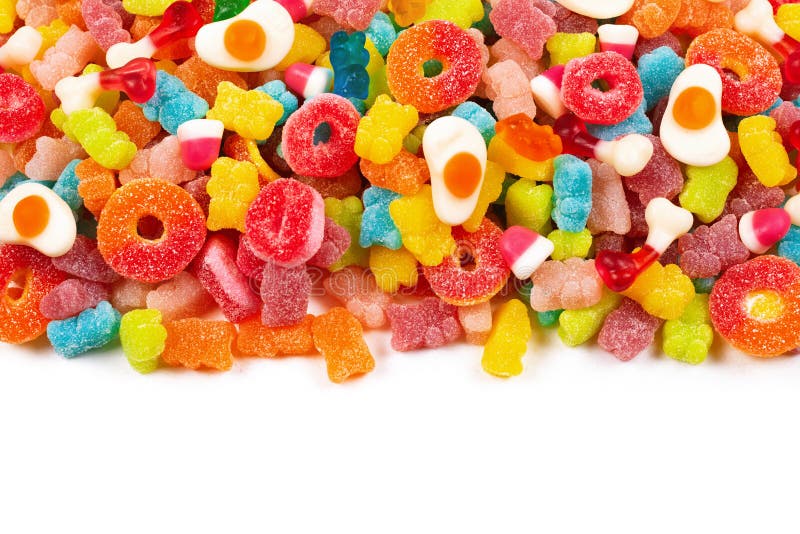 Assorted Gummy Candies. Top View Editorial Stock Photo - Image of ...