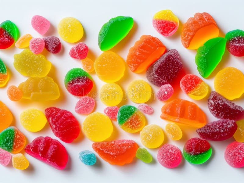 Assorted Gummy Candies. Top View Stock Image - Image of flavor, dessert ...