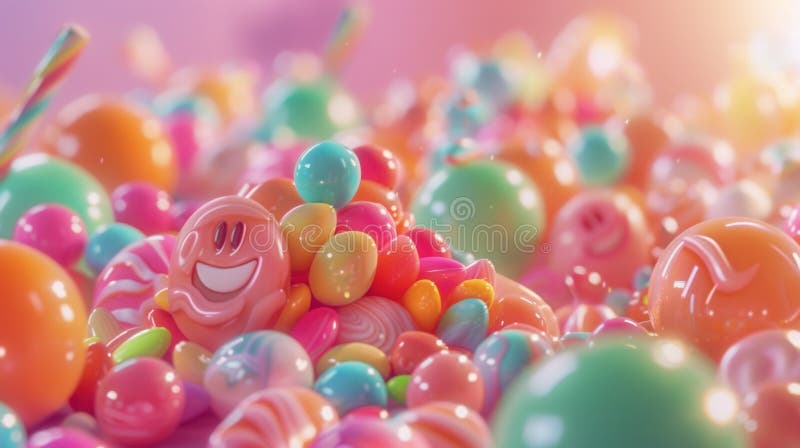 Assorted Gummy Candies. Top View Stock Photo - Image of birthday, candy ...